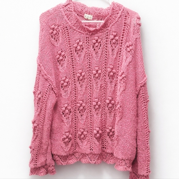 POL | Sweaters | Pol Size Medium Textured Pink Cowl Neck Sweater | Poshmark
